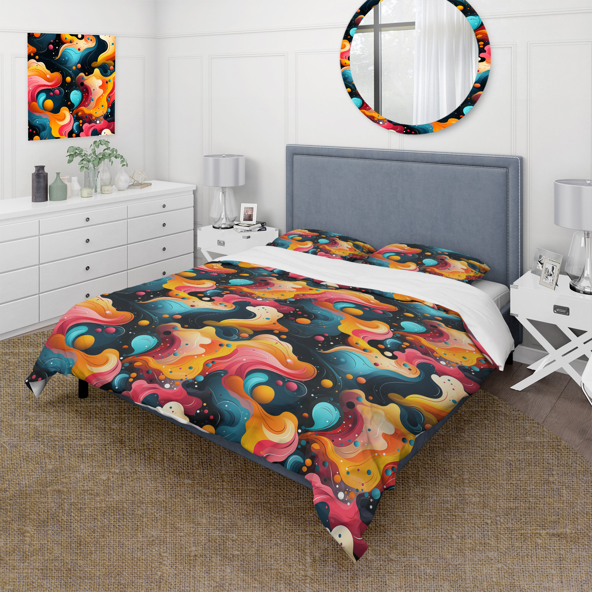 Design Art Multicolor Popart Playful Matrix III Bedding | Wayfair