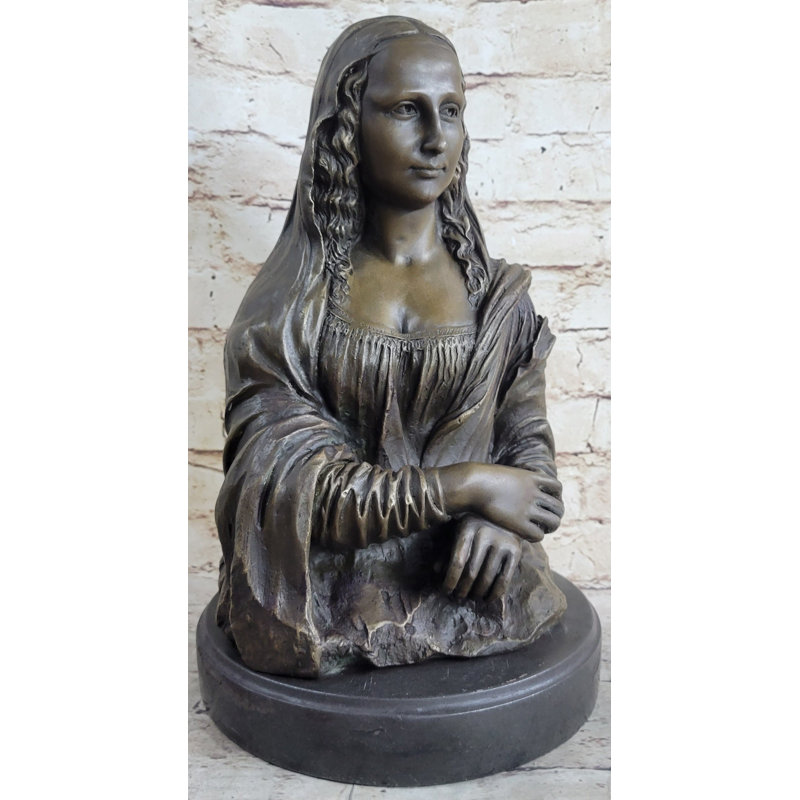 Save 38% • Bloomsbury Market Mona Lisa Bronze Bust Statue Sculpture ...