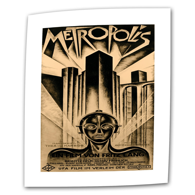 ArtWall Metropolis Movie Poster Vintage Advertisement on Rolled Canvas ...