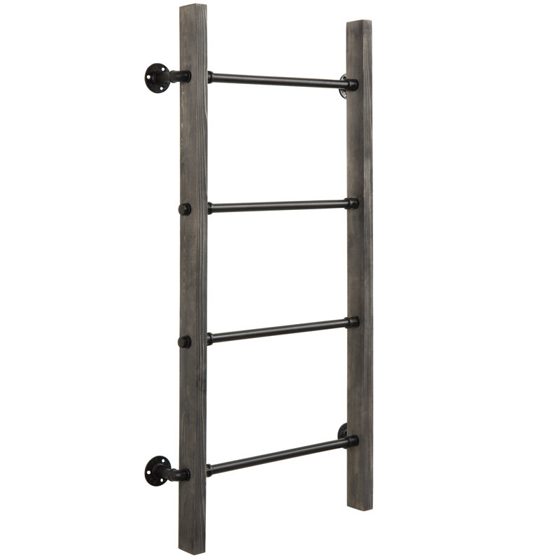 17 Stories Industrial Pipe Wall-Mounted Towel Ladder Rack & Reviews ...