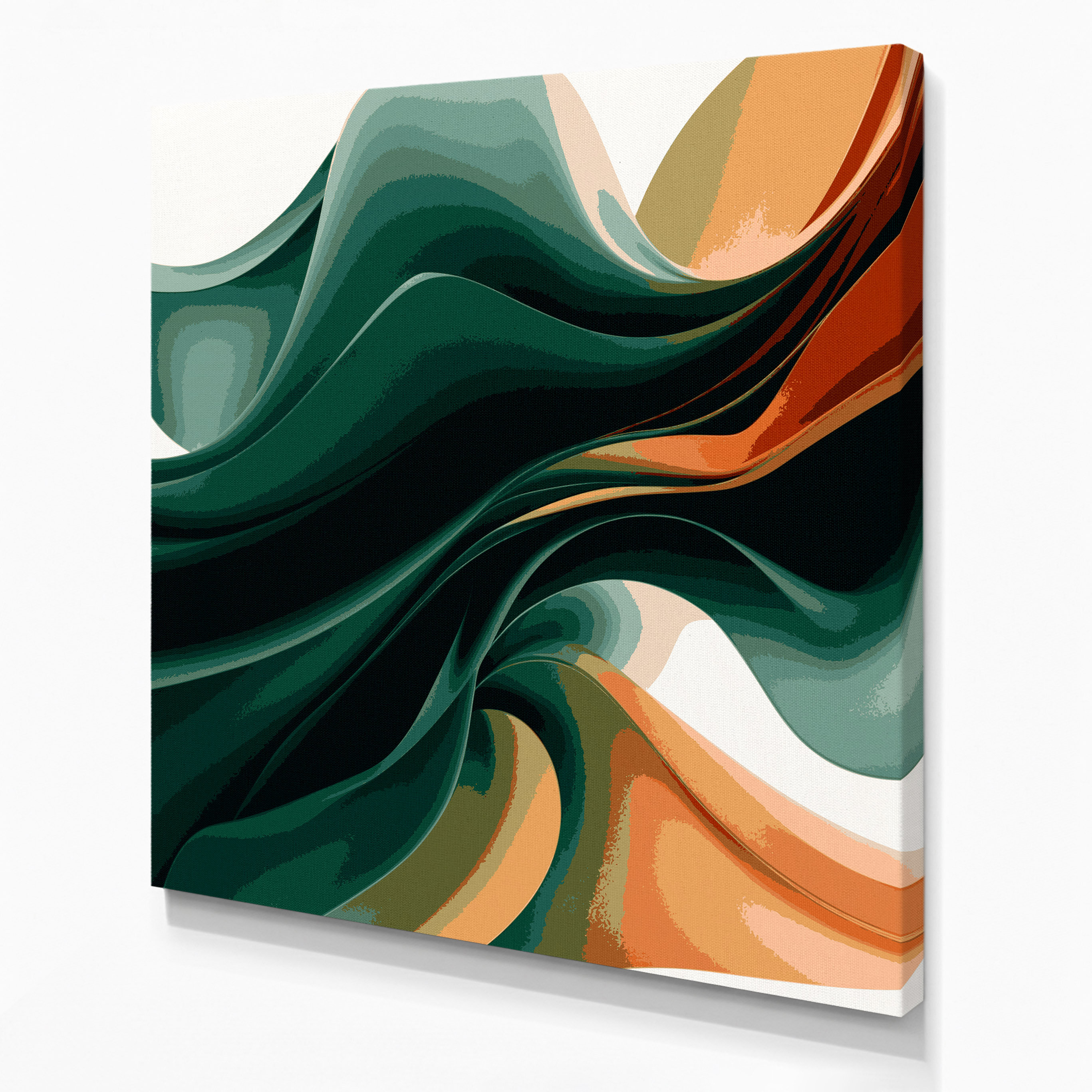 Ivy Bronx Gradient Abstract 92 Green Canvas Wall Art | Wayfair
