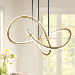 Mercer41 Chehalis Led Integrated Decorative Swirl Pendant Irregular ...