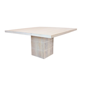 Gracie Oaks Weisinger Square Gathering Dining Table In Mango Wood With ...