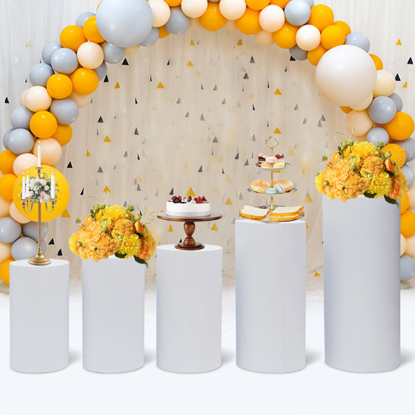 JOYDING 5Pcs Recyclable Wedding Cylinder Columns Durable Flower Stand ...