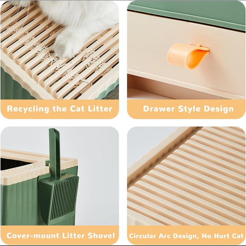 Tucker Murphy Pet™ Fully Enclosed Cat Litter Box With Lid | Wayfair