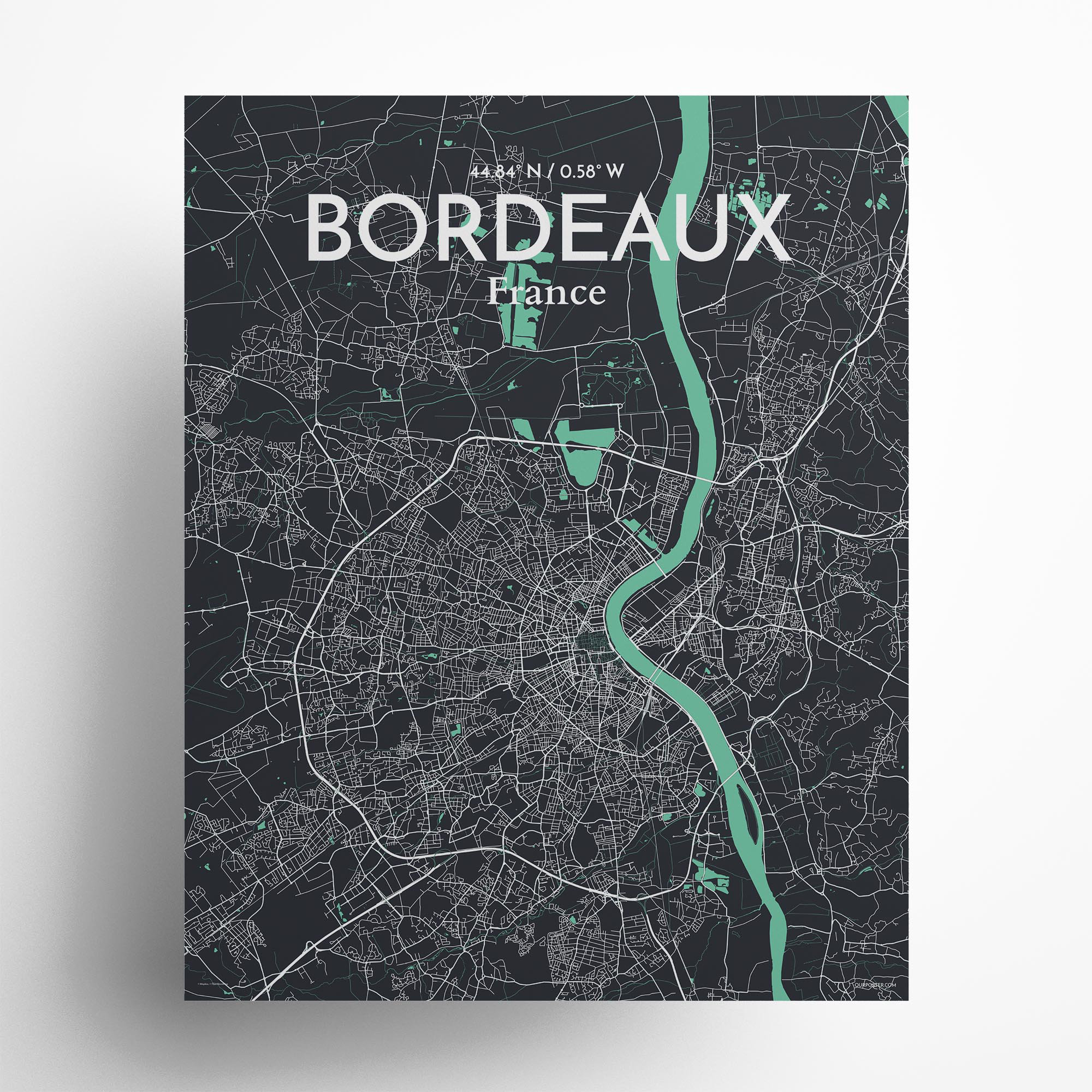 17 Stories Bordeaux City Map Graphic Art In Dream - Wayfair Canada