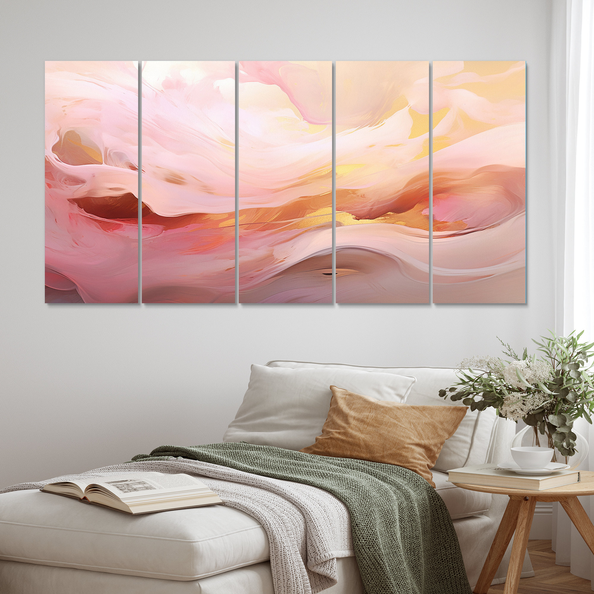 Orren Ellis Tender Feelings In Vintage Pink Watercolor IV - Abstract Shapes Wall Art Living Room ...