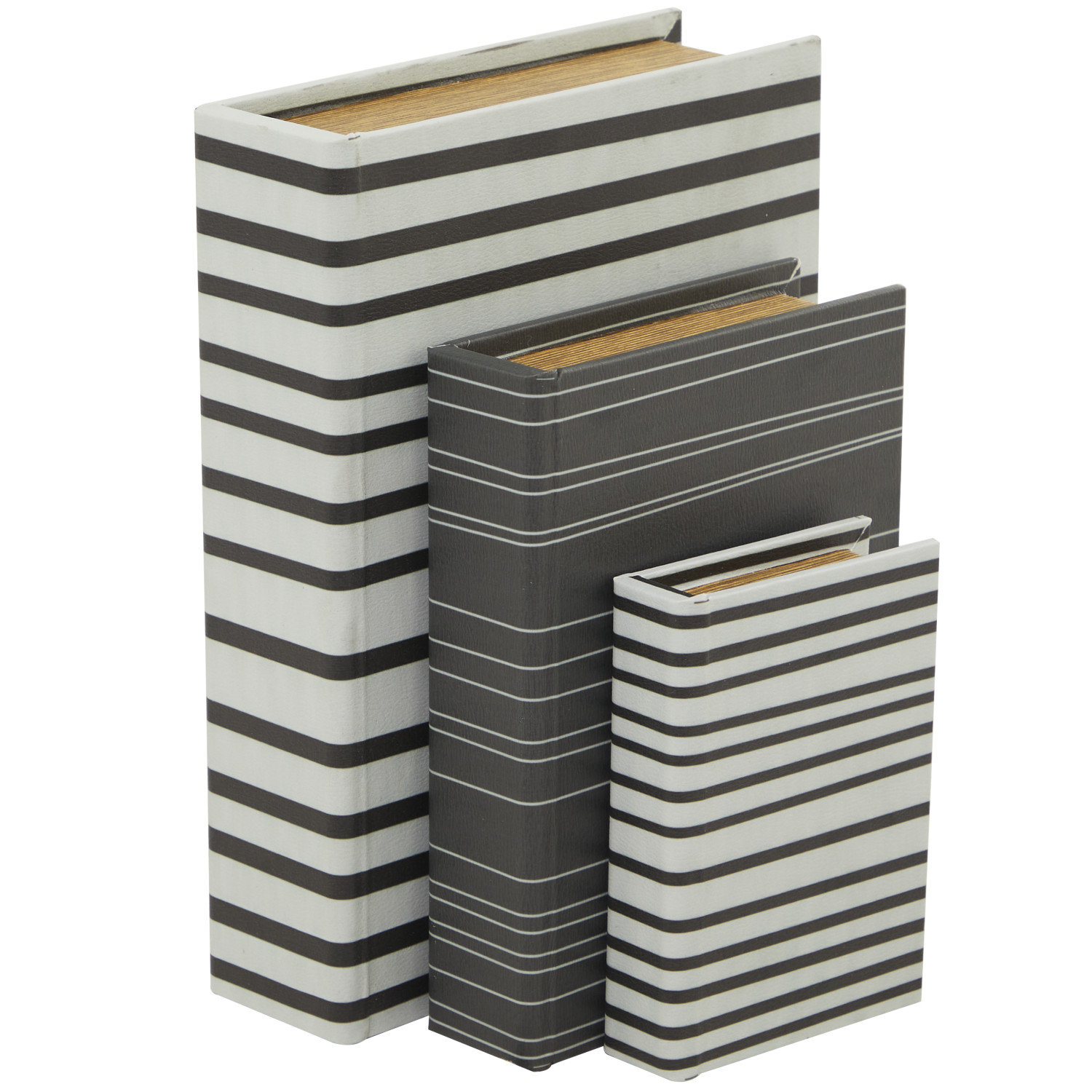Latitude Run® Faux Leather Faux Storage Book Decorative White Box with ...