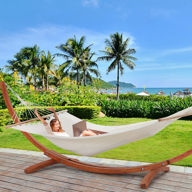 HOMHUM Double Spreader Bar Hammock with Stand & Reviews | Wayfair