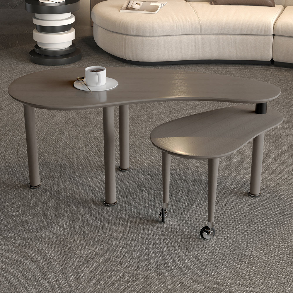 George Oliver Contemporary Rotatable Cocktail Table With Solid Rubber ...