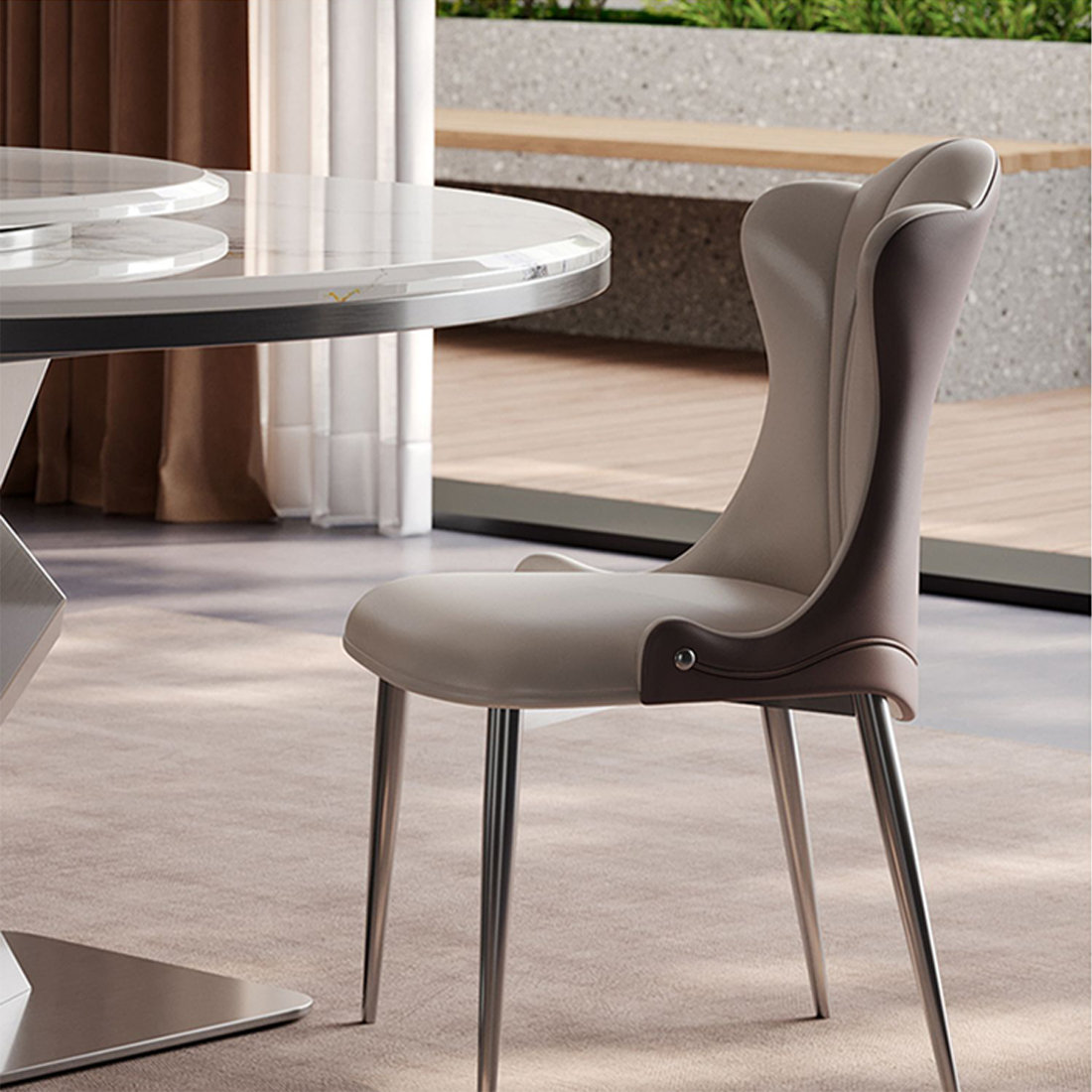 ALLNICEDT Simple Metal Microlite Round Dining Table Sets | Wayfair