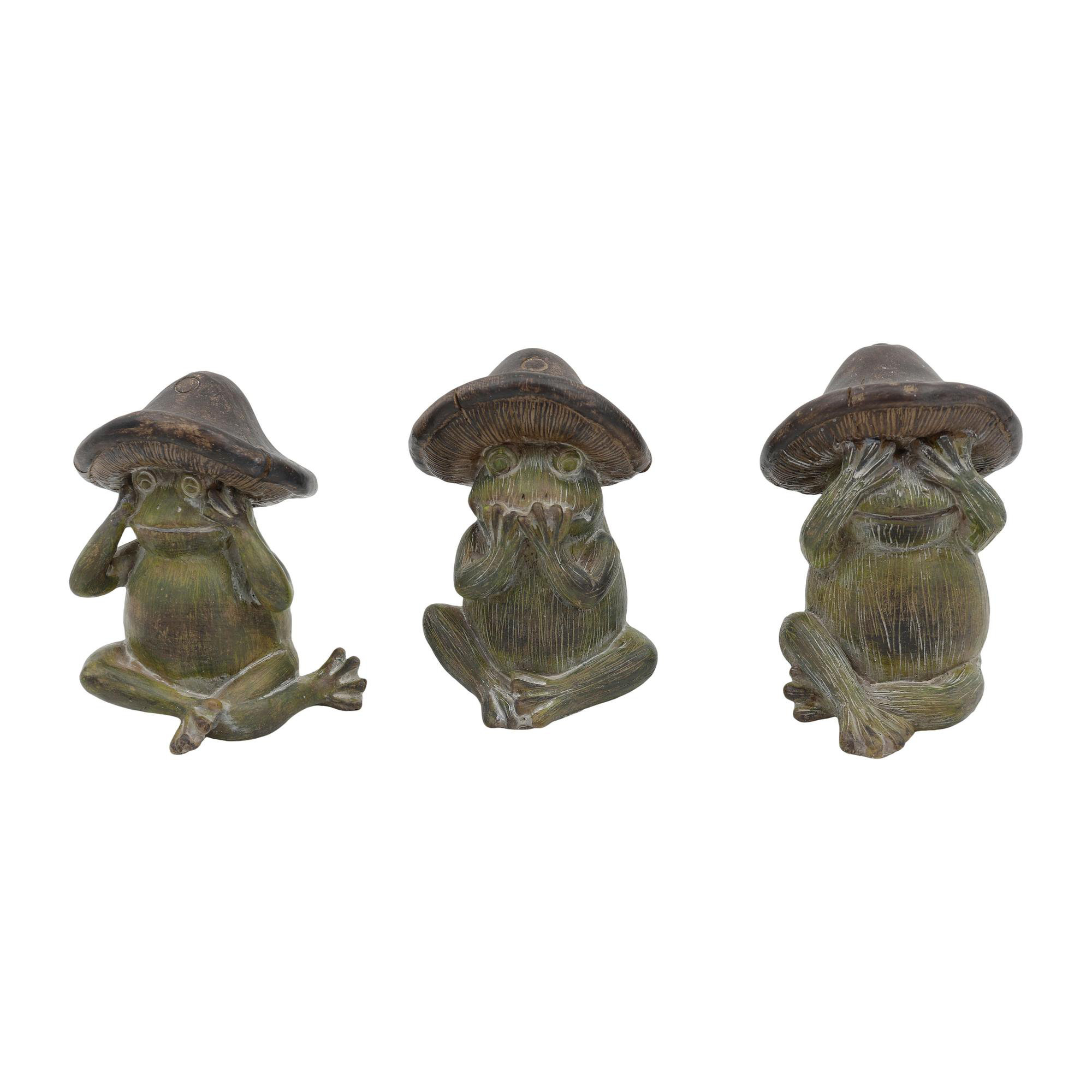 Trinx Resin Garden Frog Decor Set of 3 Home Decorations Spring ...