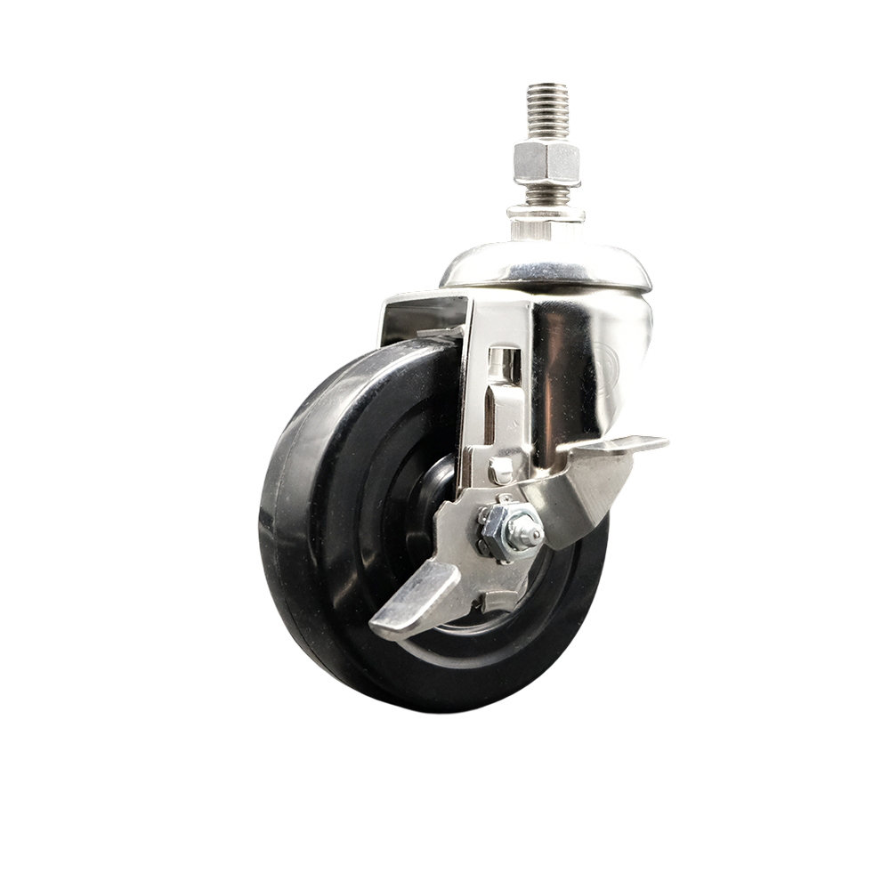 Service Caster Hard Rubber Swivel Caster with Brake | Wayfair
