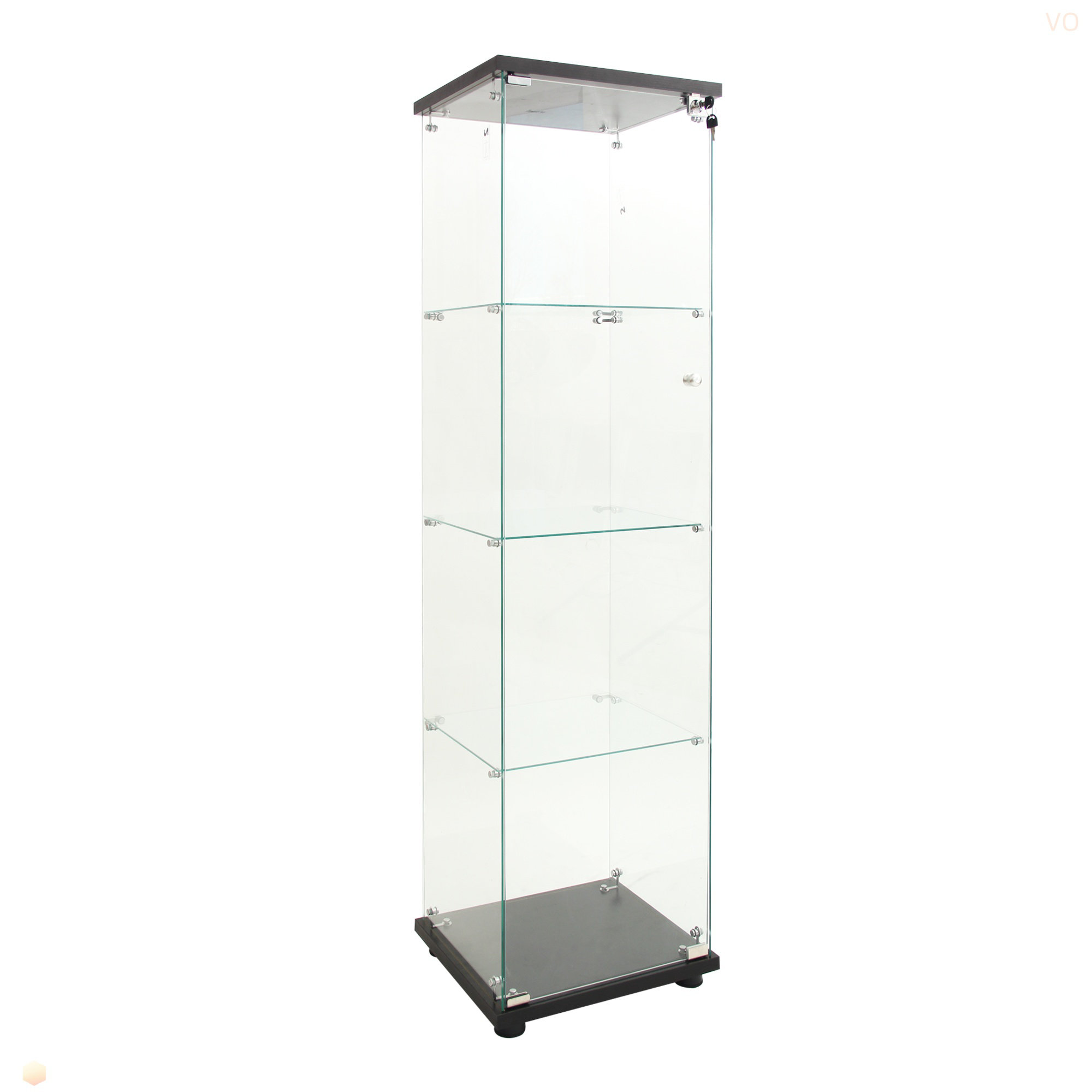 Ivy Bronx LED Glass Display Cabinet 4-Shelf With Door And Lock,Curio ...