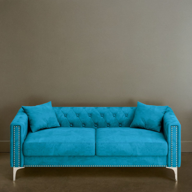 House of Hampton® Kaice 83'' Velvet Sofa | Wayfair
