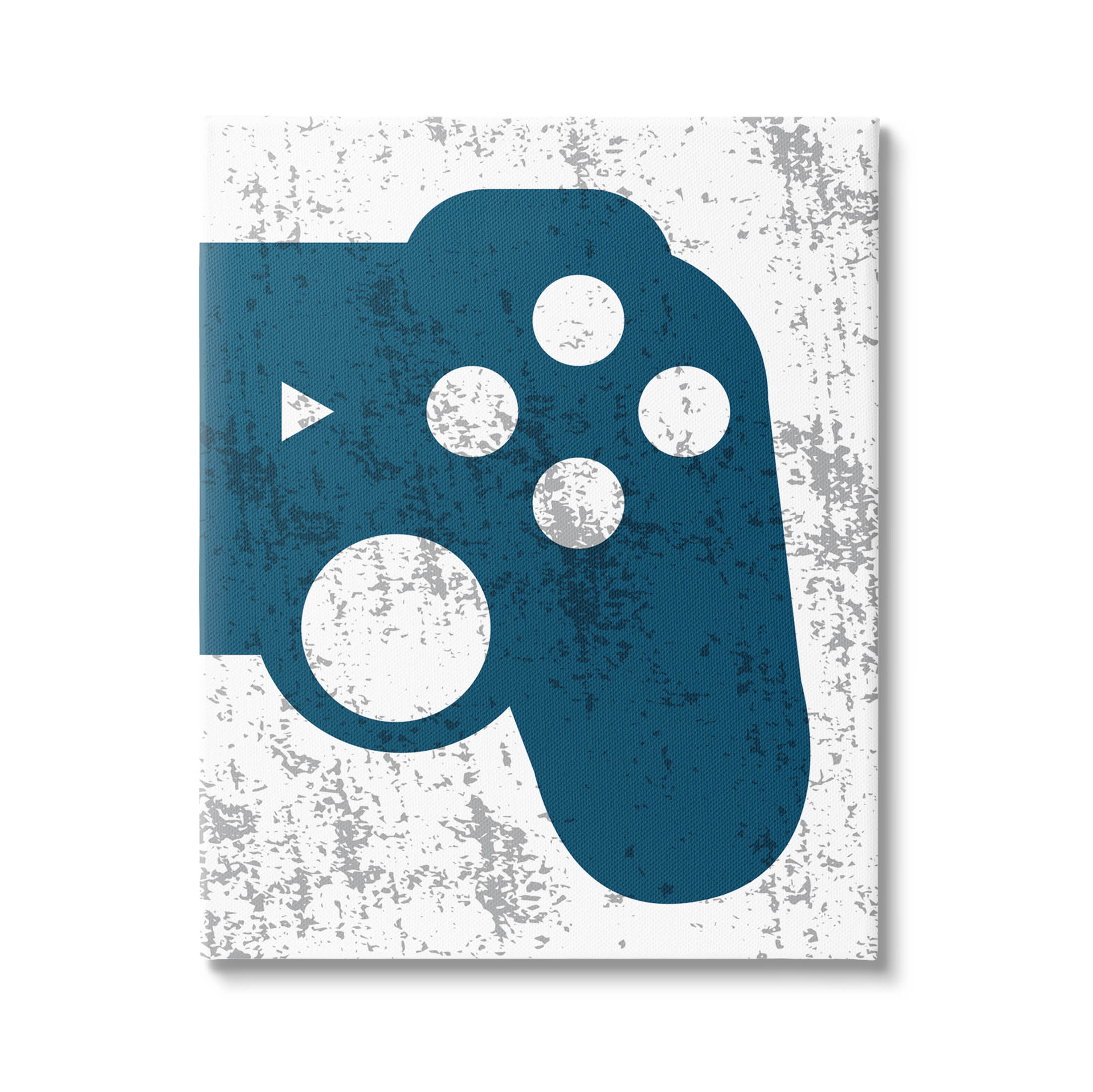 Stupell Industries Blue Gaming Controller Shape Canvas Wall Art By Kim ...