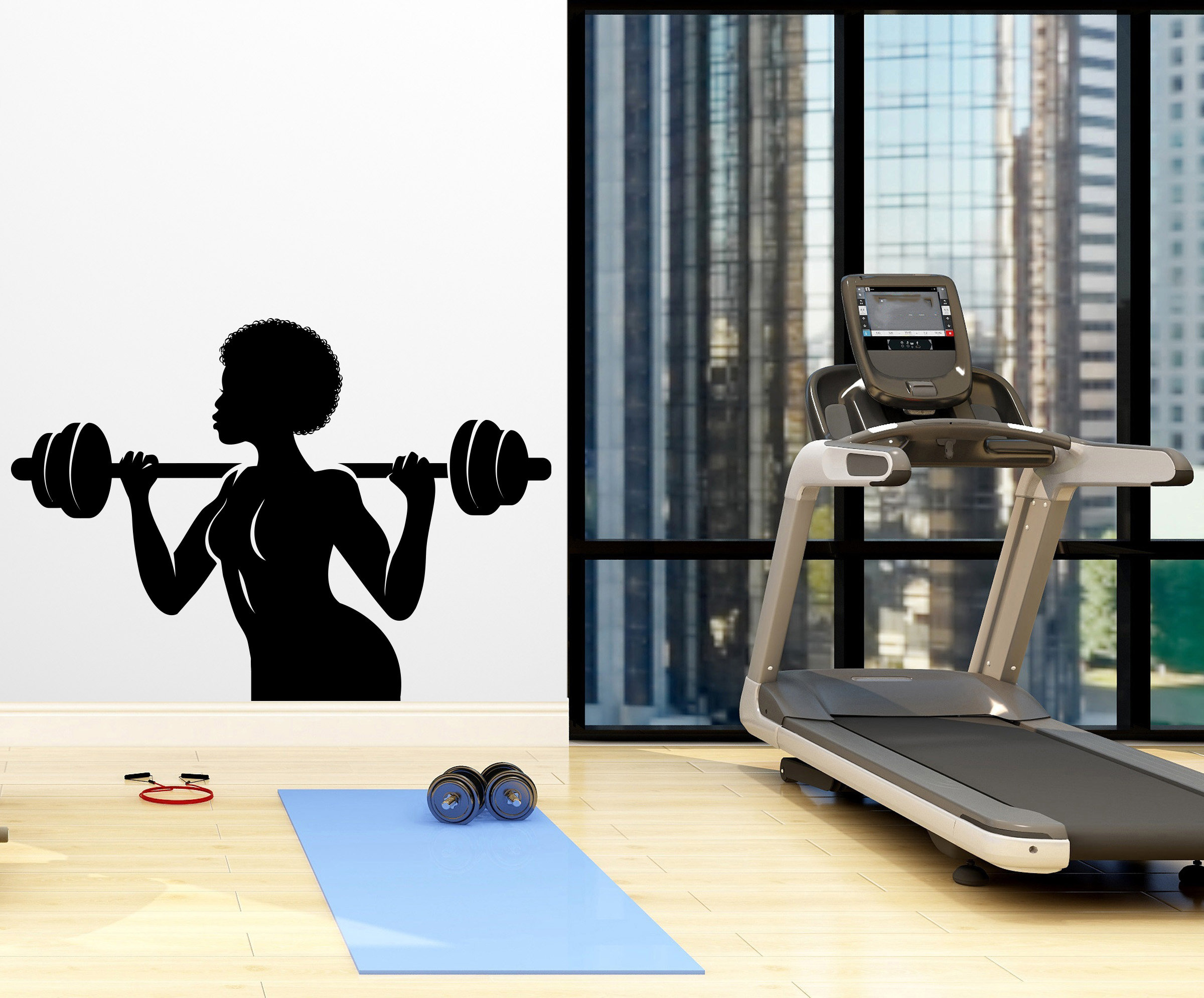 Winston Porter Afro American Fitness Wall Decal Afro Girl Workout Wall ...