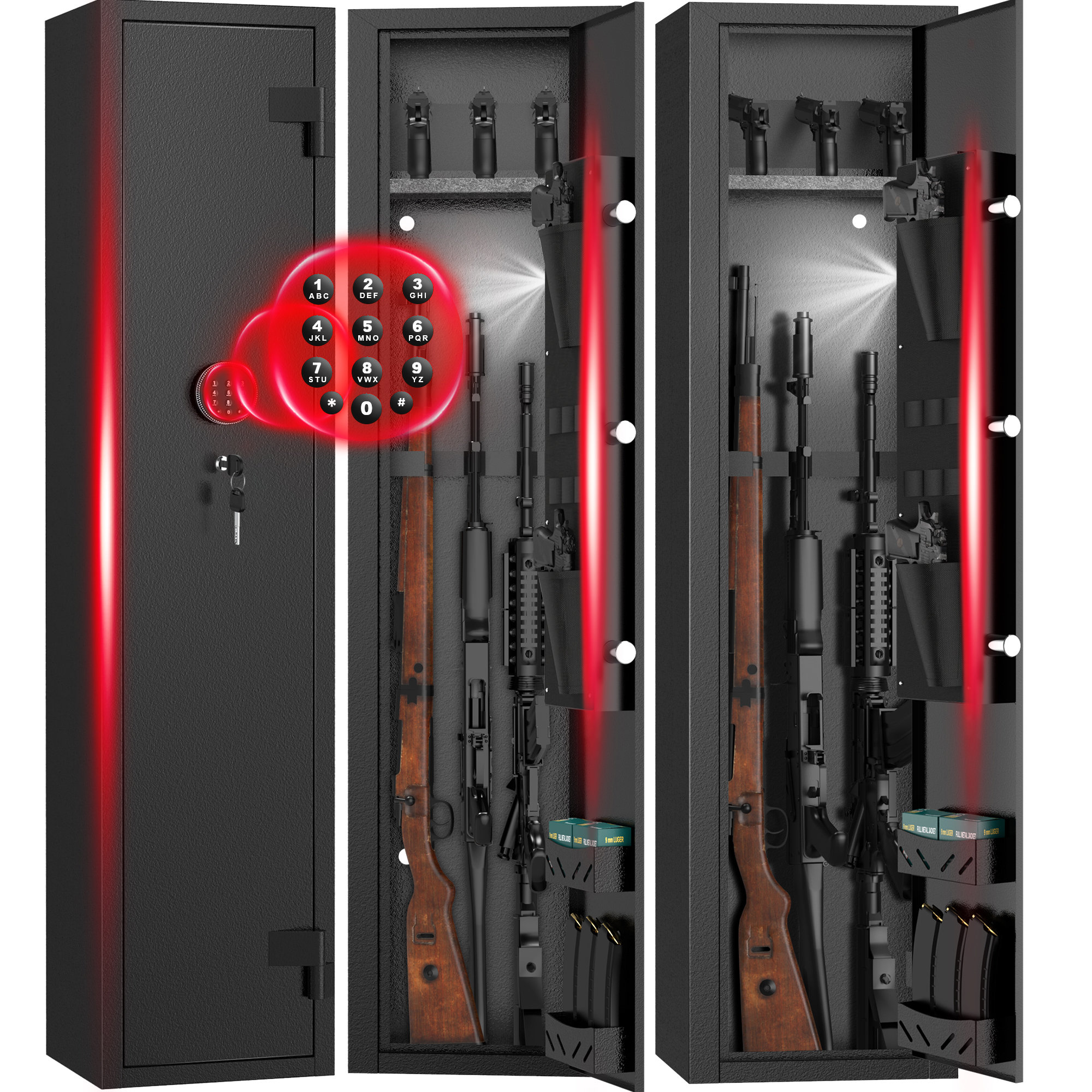 Besafety 2-4 Long Gun Safes, Gun Cabinets For Home Storage Of Rifle And ...
