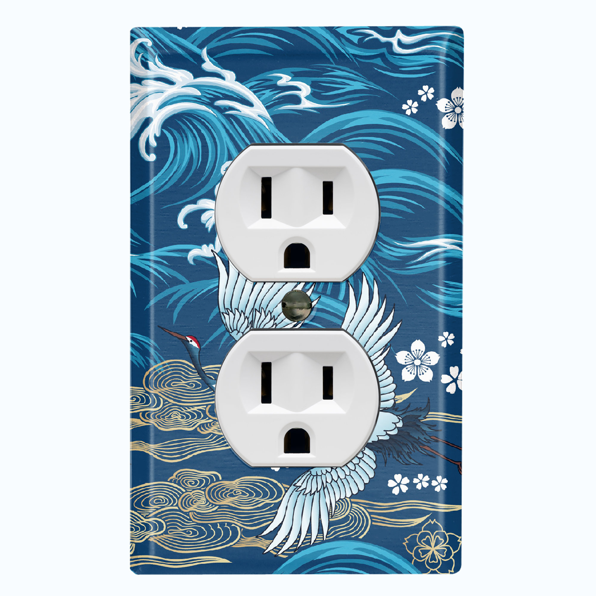 WorldAcc Metal Light Switch Plate Outlet Cover (Japanese Flying Crane ...