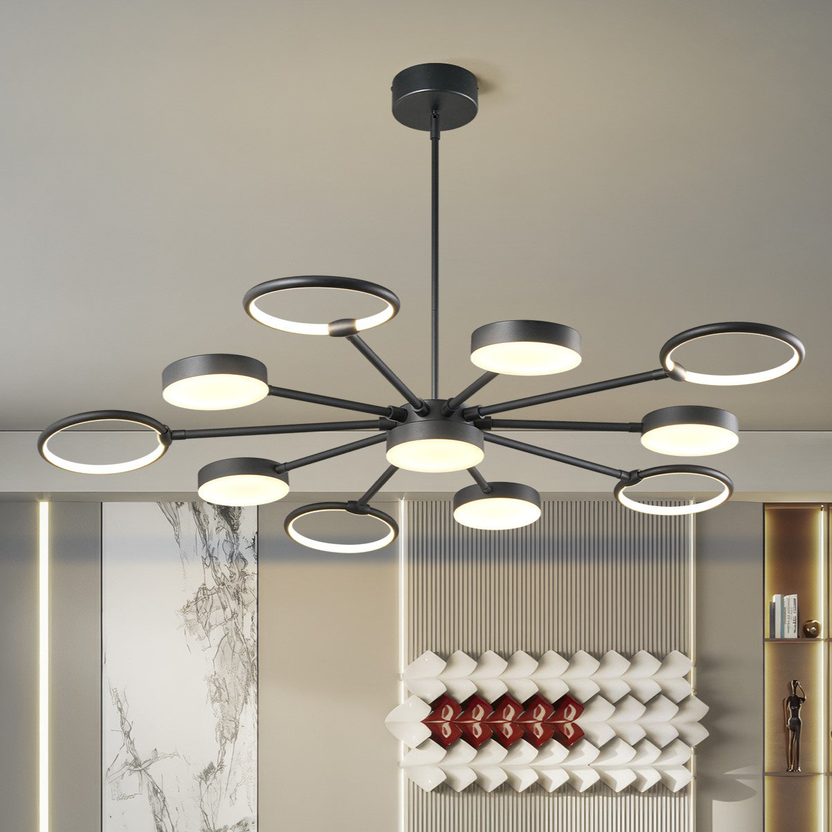 Latitude Run® Modern Led Industria Chandeliers Round Pendant Light ...