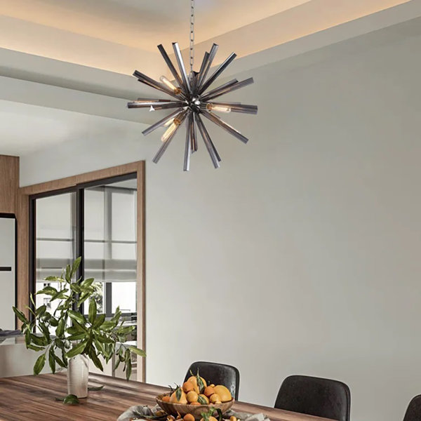 Corrigan Studio® Smokey 9 - Light 29 " Axis Sputnik Sphere Smoke Glass ...