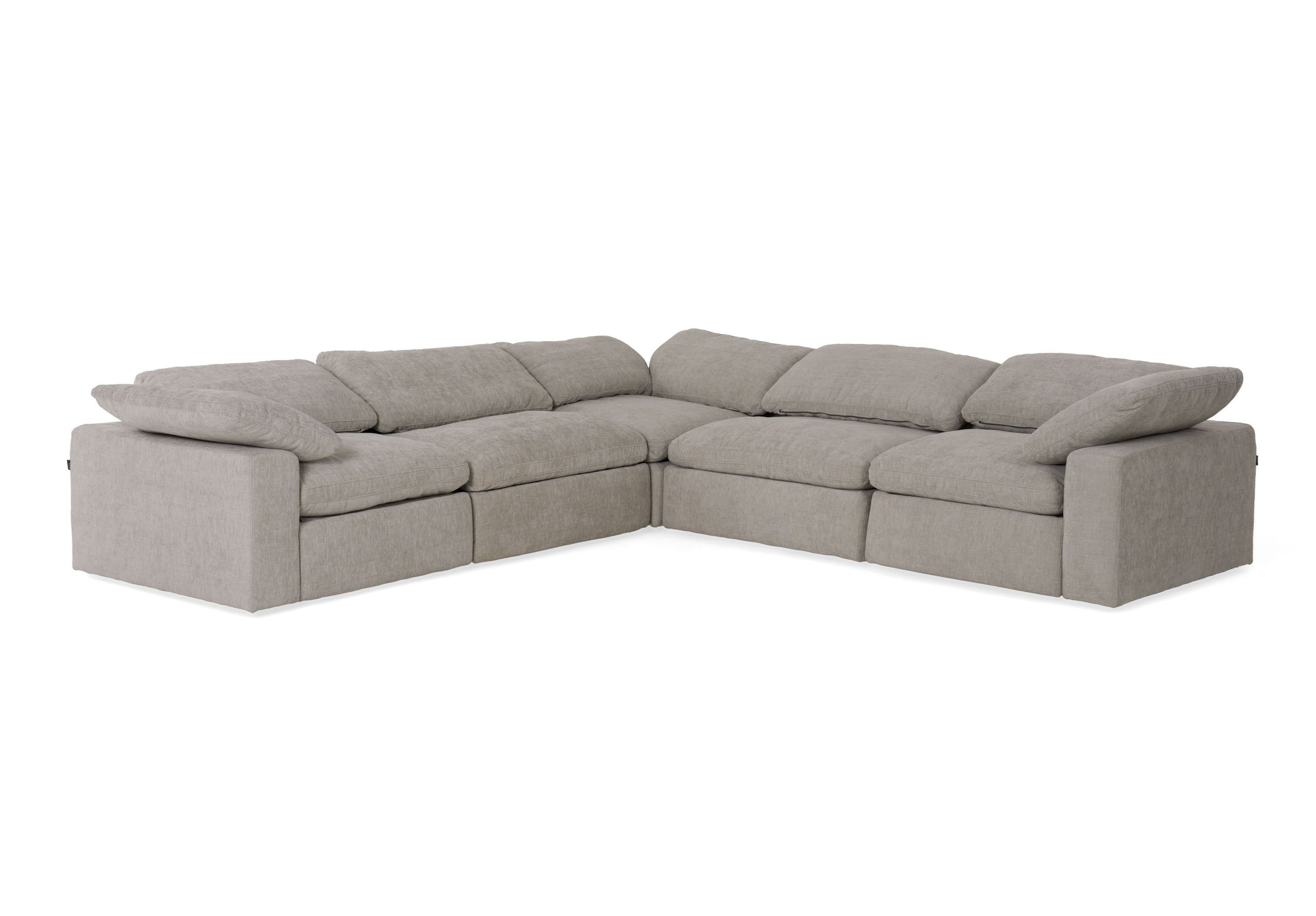 VIG Furniture Corinth - Modern Gray Fabric Sectional Sofa With 3 Power ...