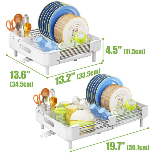 COOREL Adjustable Stainless Steel Dish Rack | Wayfair
