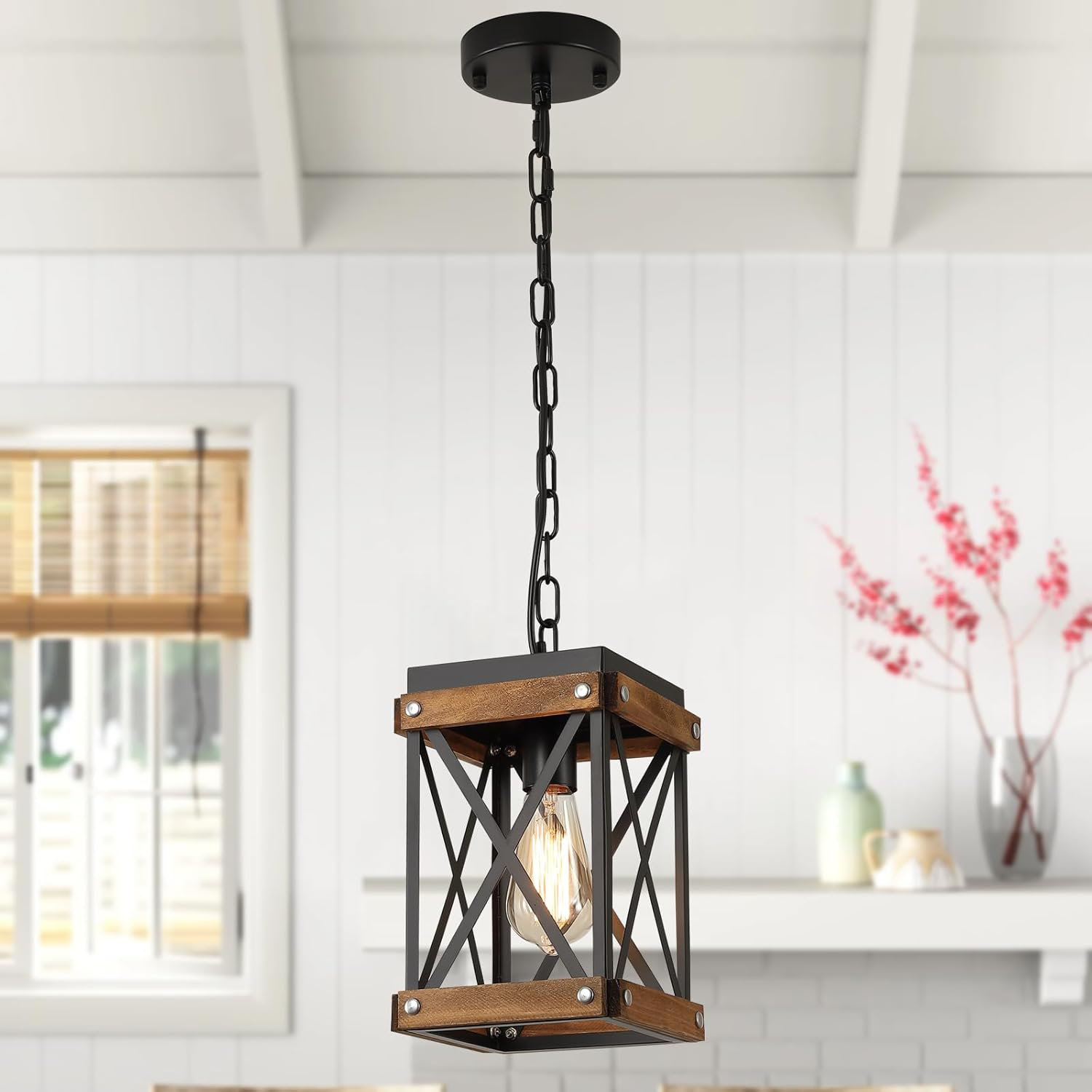 17 Stories Rustic Farmhouse Pendant Light Fixture - Adjustable Chain ...