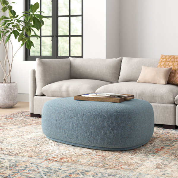 Joss & Main Adna 44'' Triangular Upholstered Ottoman & Reviews | Wayfair