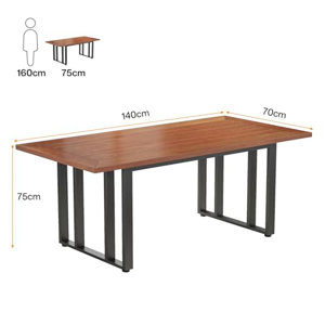 Borough Wharf 140 cm Computer Desk, Modern Rectangular Conference Table ...