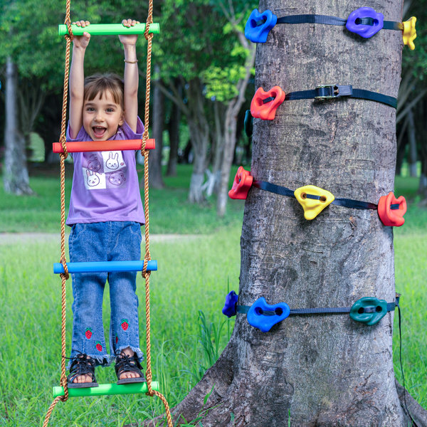 Arlmont & Co. Ninja Tree Climbing Kit 12 Climbing Holds 6 Ratchet ...