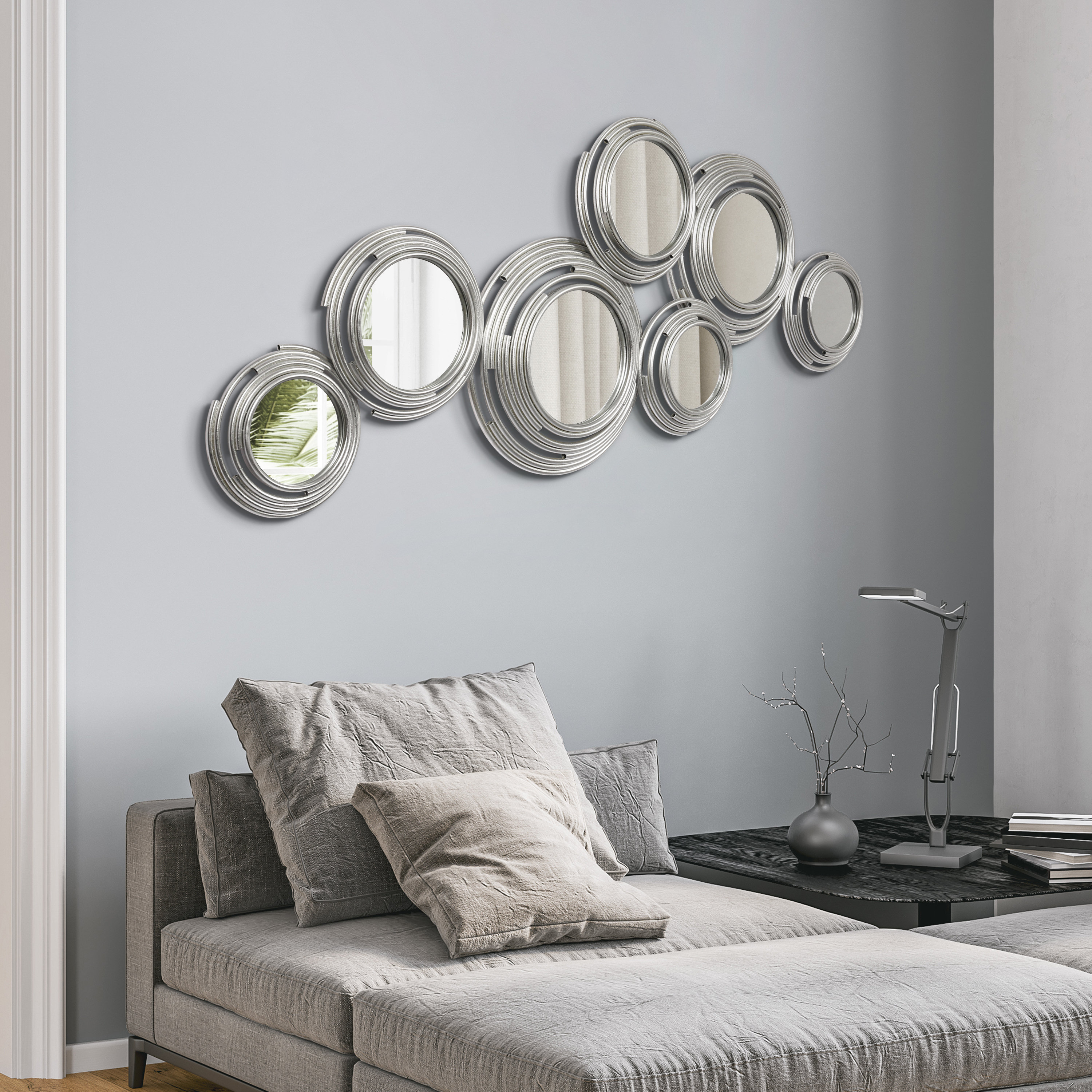 Empire Art Direct "Ascending Reflection" Circle Array Mirrors in Metal ...