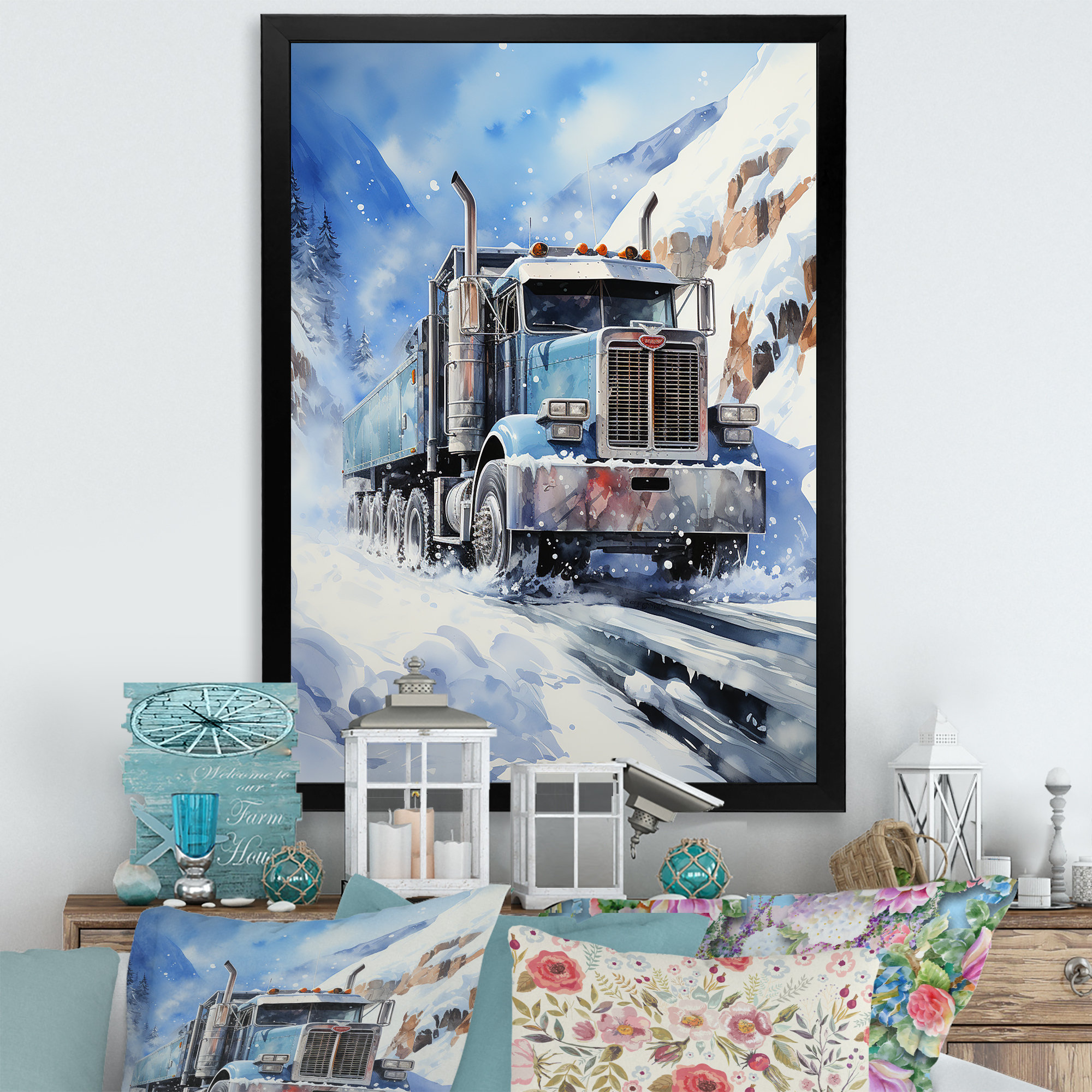 Williston Forge Travison " Turquoise Semi Truck Arctic Hauler III ...