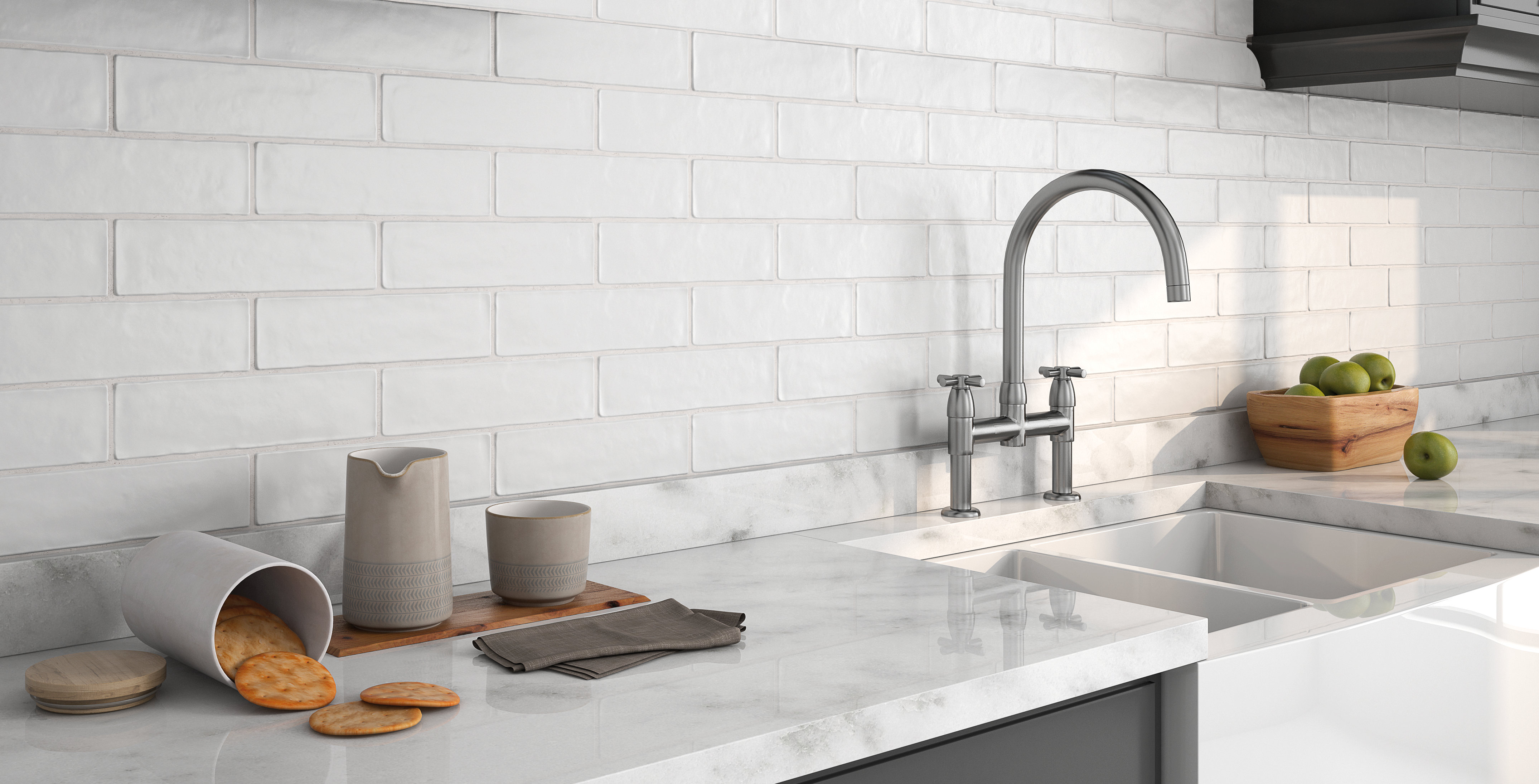 Andova Parado 3-in. x 11-in. Subway Stone Look Satin Ceramic Wall ...