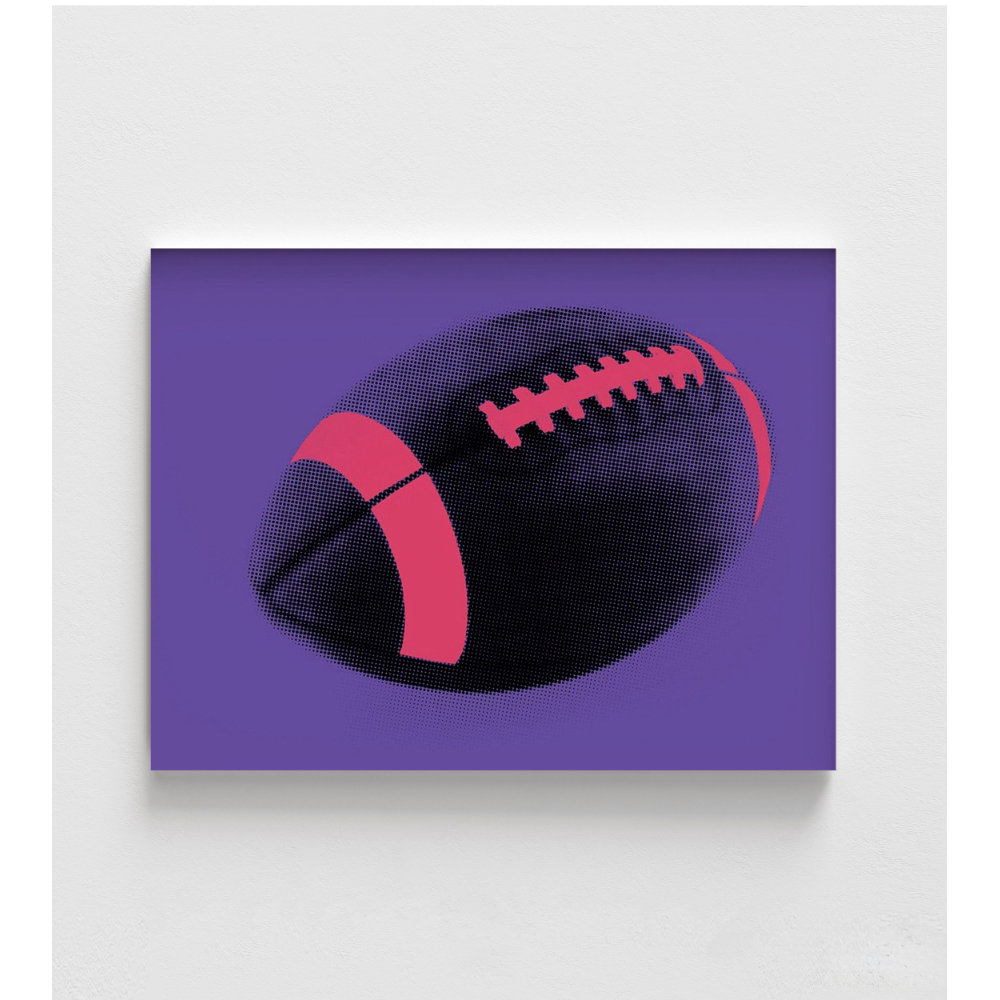 WeFrameArt American Football Poster, Violet Contemporary Sports Print ...