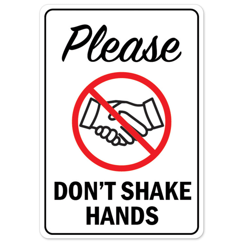 SignMission Please Don't Shake Hands Safety Sign | Wayfair