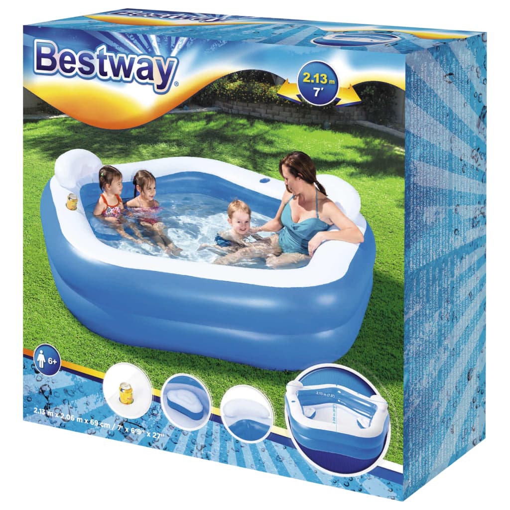 VidaXL 2.26ft 6.98ft 6.75ft Plastic Inflatable Pool | Wayfair.co.uk