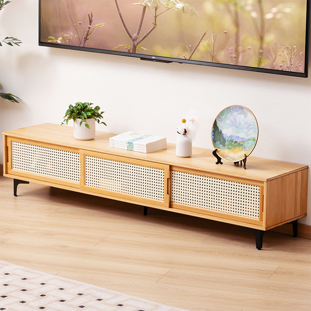 Latitude Run Wooden TV Sand with Sliding Doors | Wayfair.co.uk