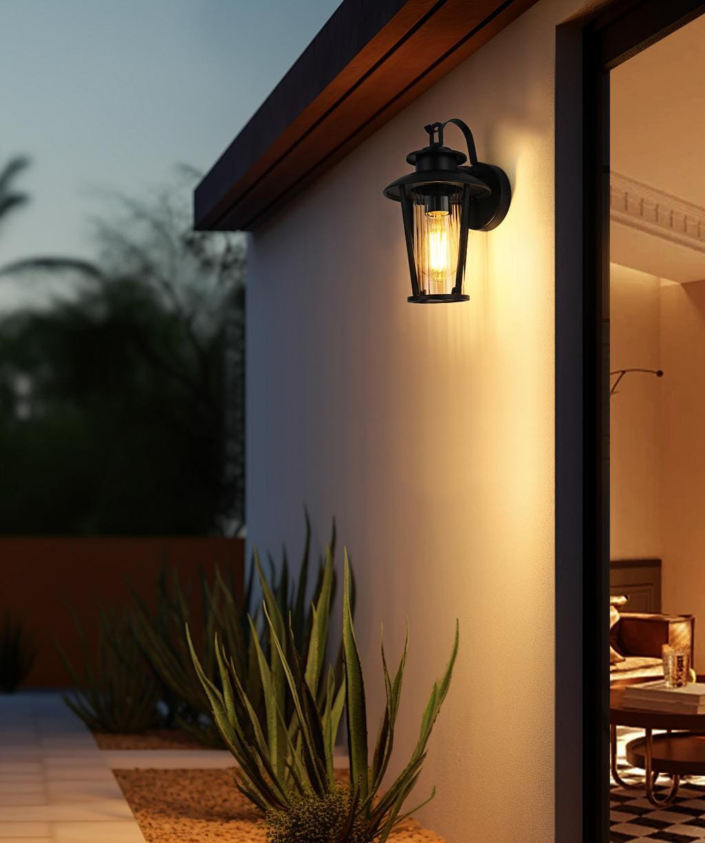 Winston Porter Kaley 7 Inch Outdoor Wall Sconce in Black - Wayfair Canada