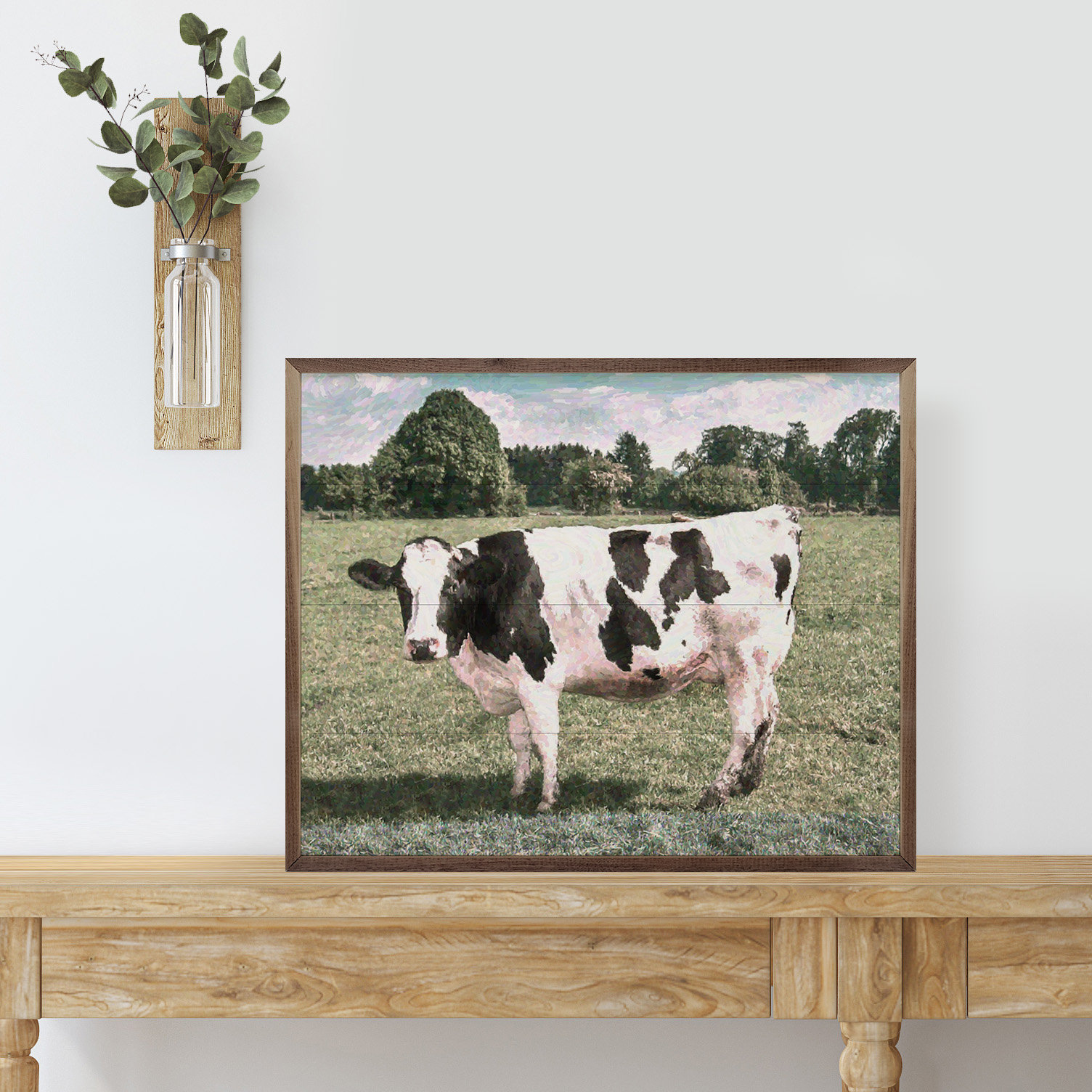 Gracie Oaks Dairy Cow In Pasture | Wayfair