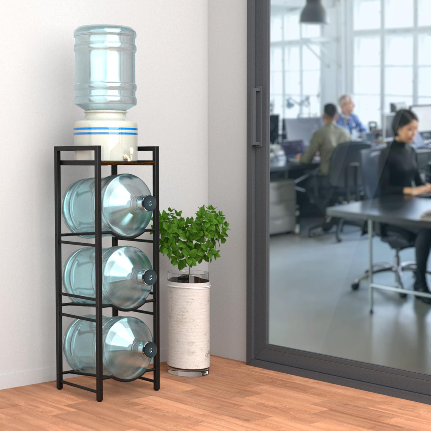 17 Stories 5 Gallon Water Jug Holder With Top Shelves, 4-Tier Water Jug ...