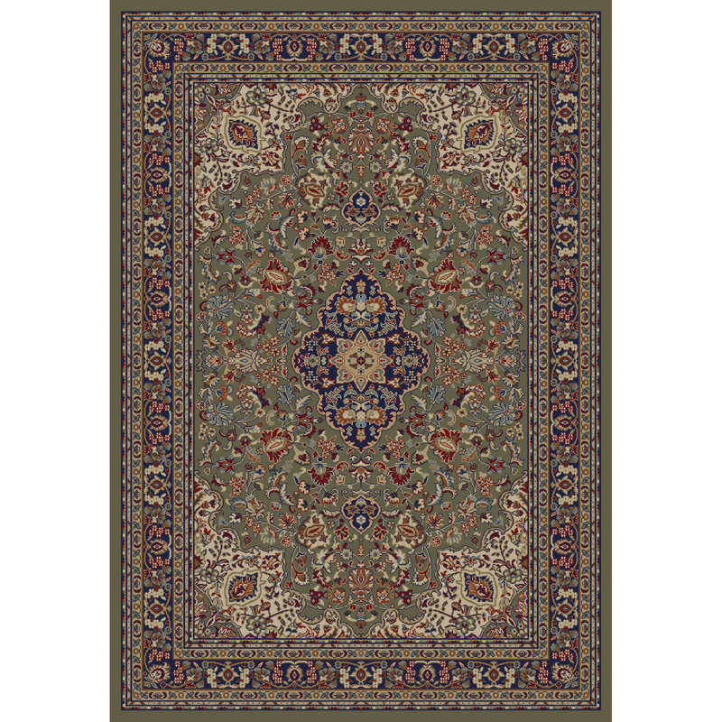 World Menagerie Edmont Oriental Flatweave Olive Green/Burgundy Area Rug ...