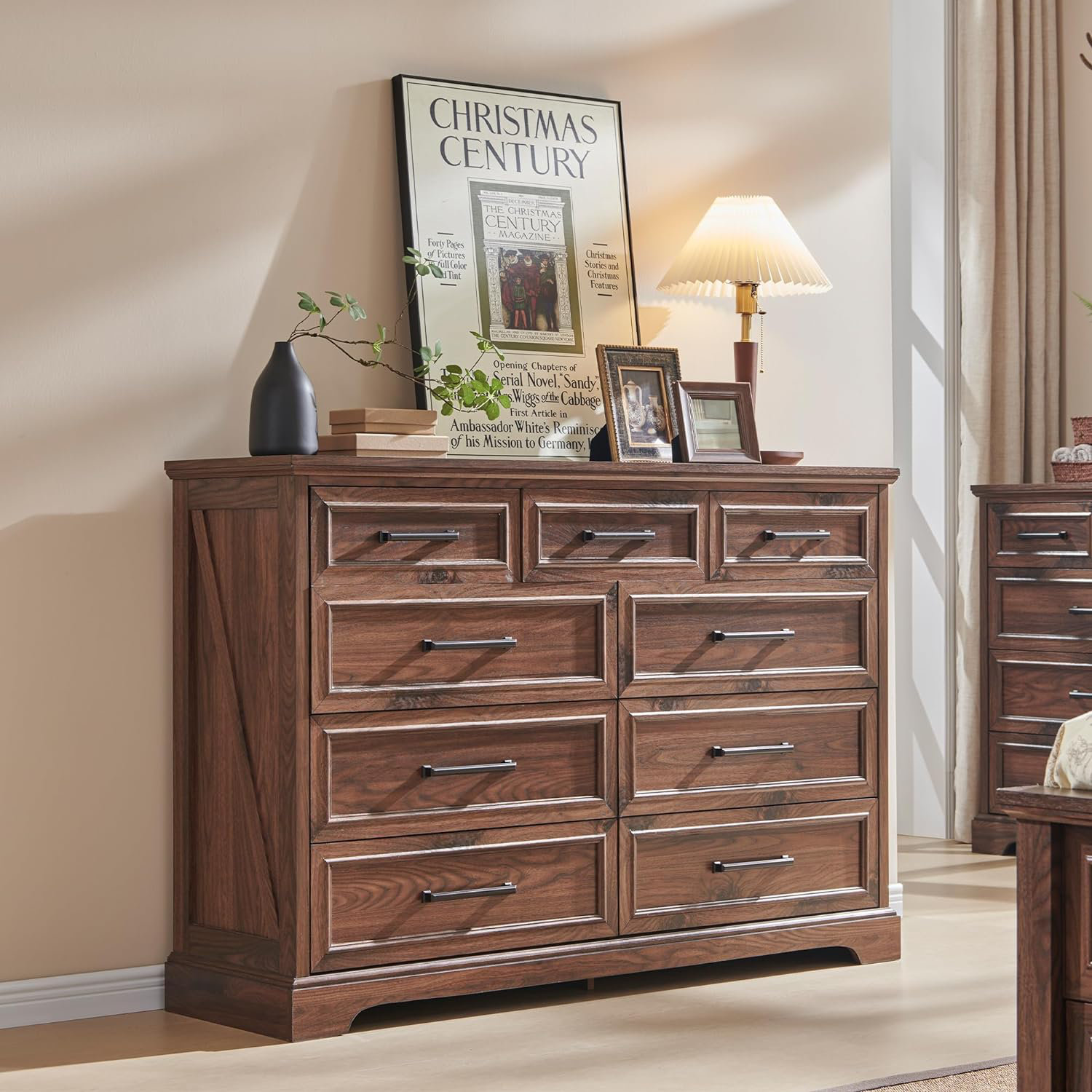 Wildon Home® Osasumwen 52"W Farmhouse 9 Drawer Dresser, Wood Chest of ...