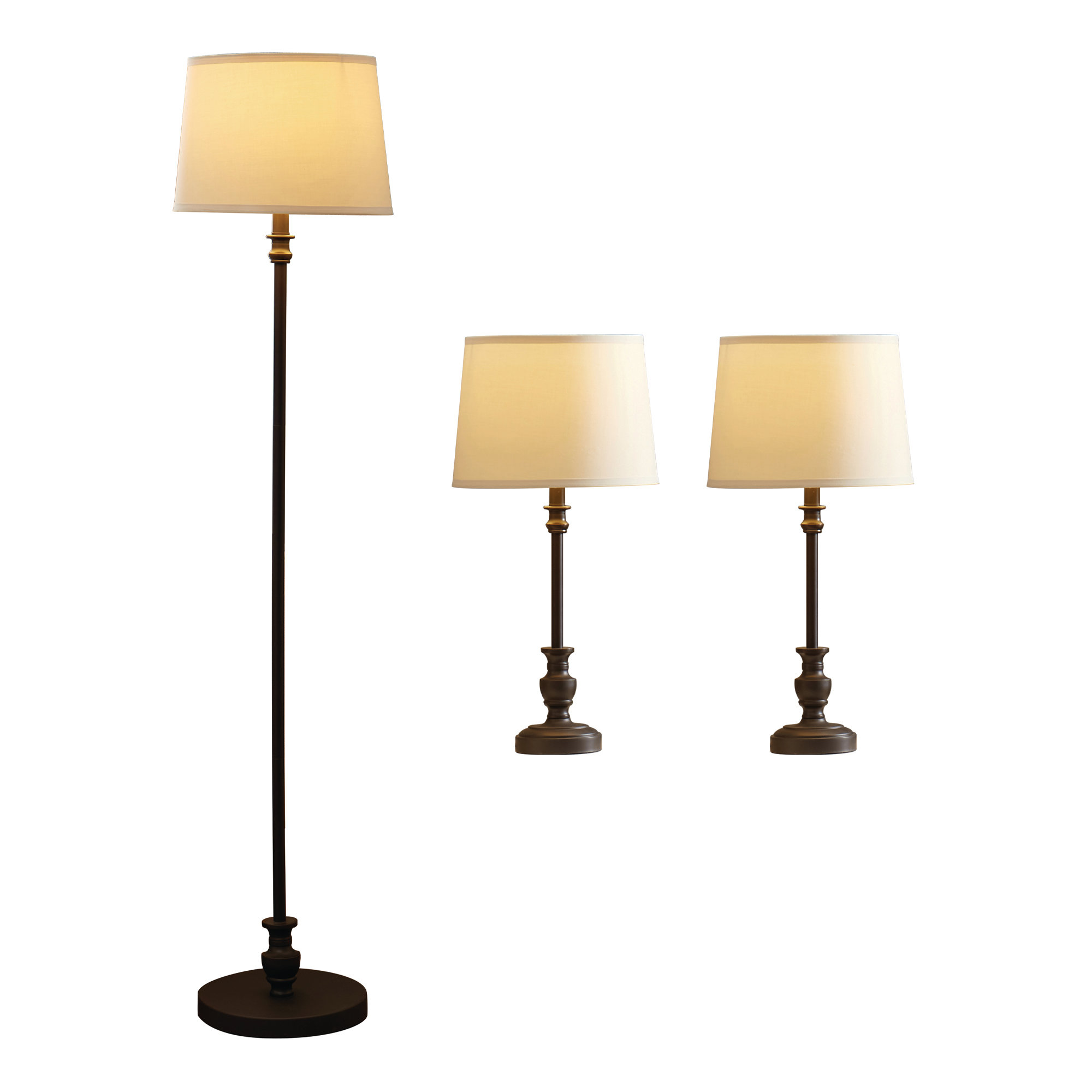 Red Barrel Studio® Kailoni Floor & Table Lamp Set (Set of 3) | Wayfair