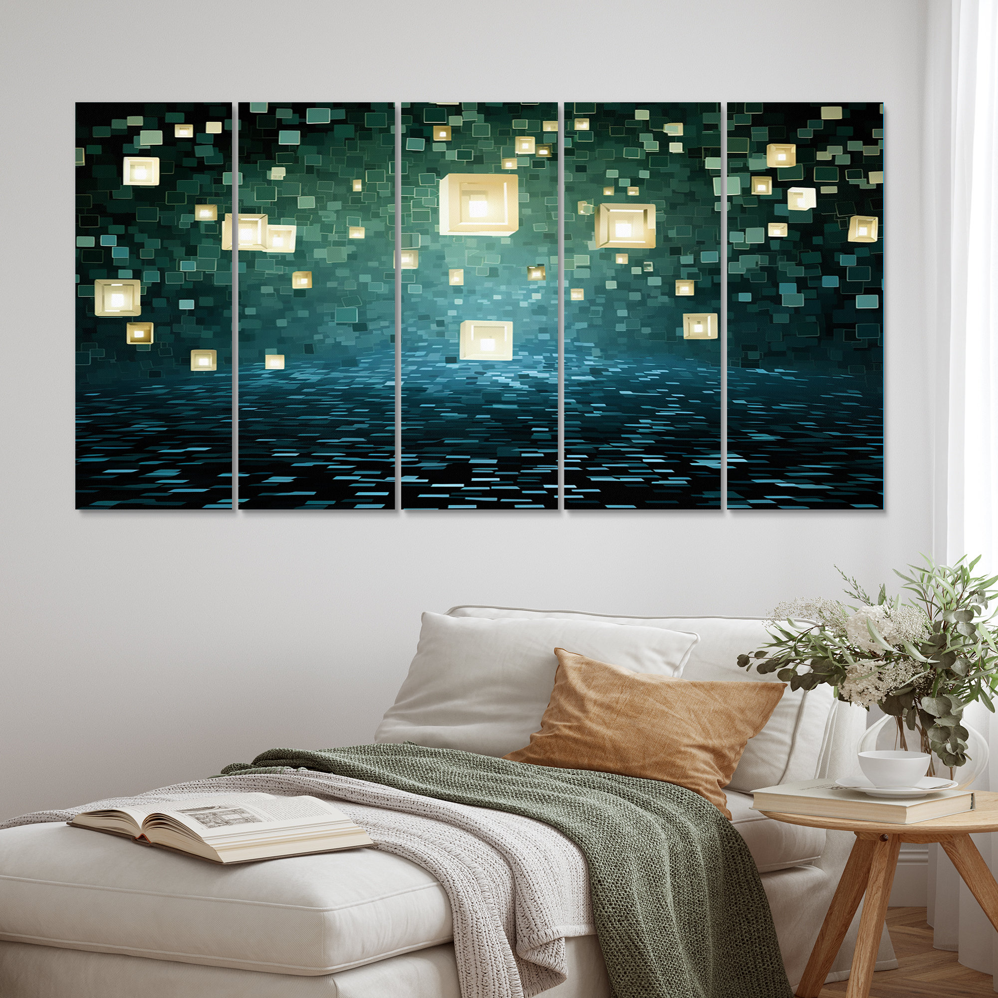 Latitude Run® Matrix Galaxy Abstract Turquoise I - Abstract Wall Art ...