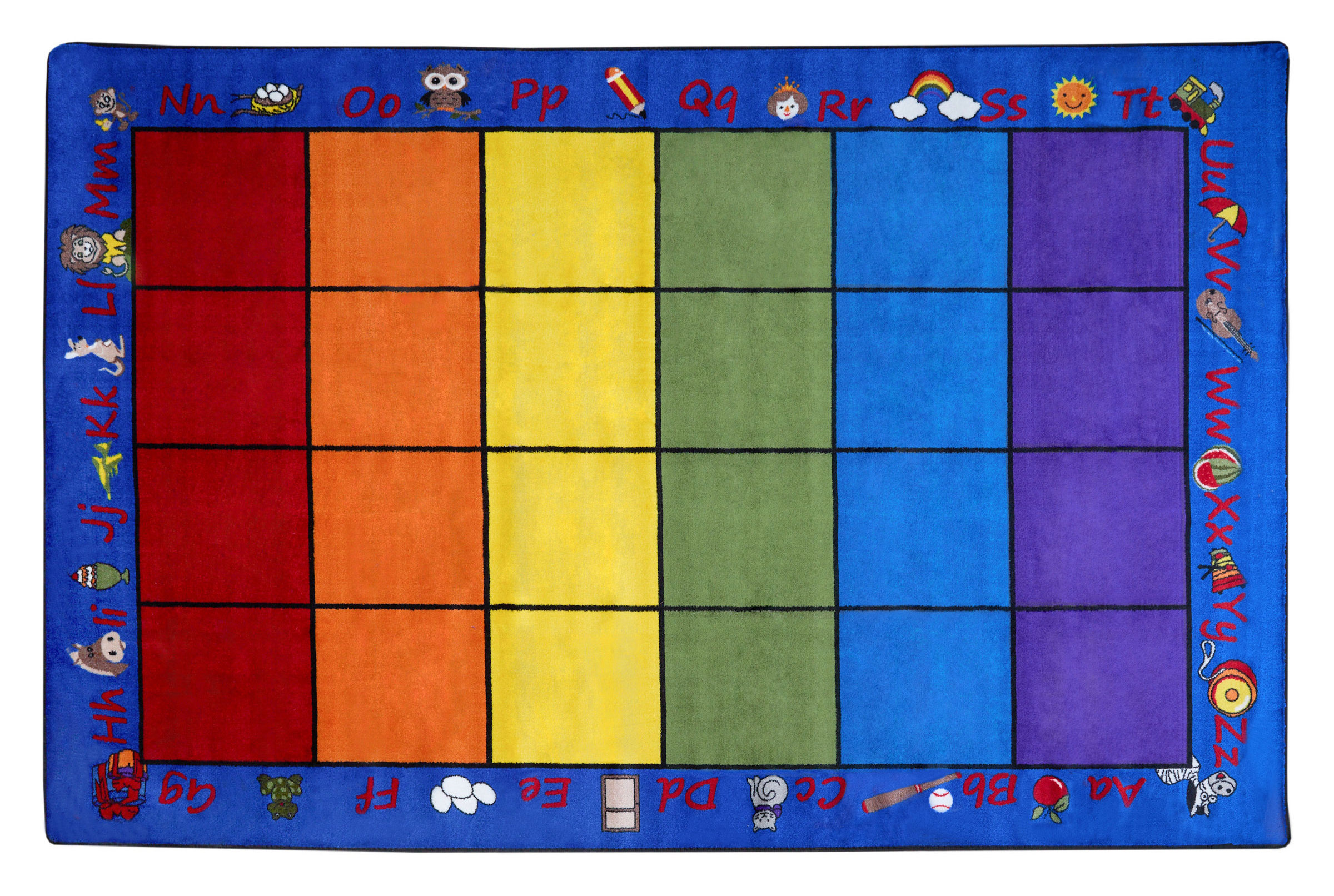 Kid Carpet KidCarpet Seating Rainbow With Alphabet, Educational Rug for ...