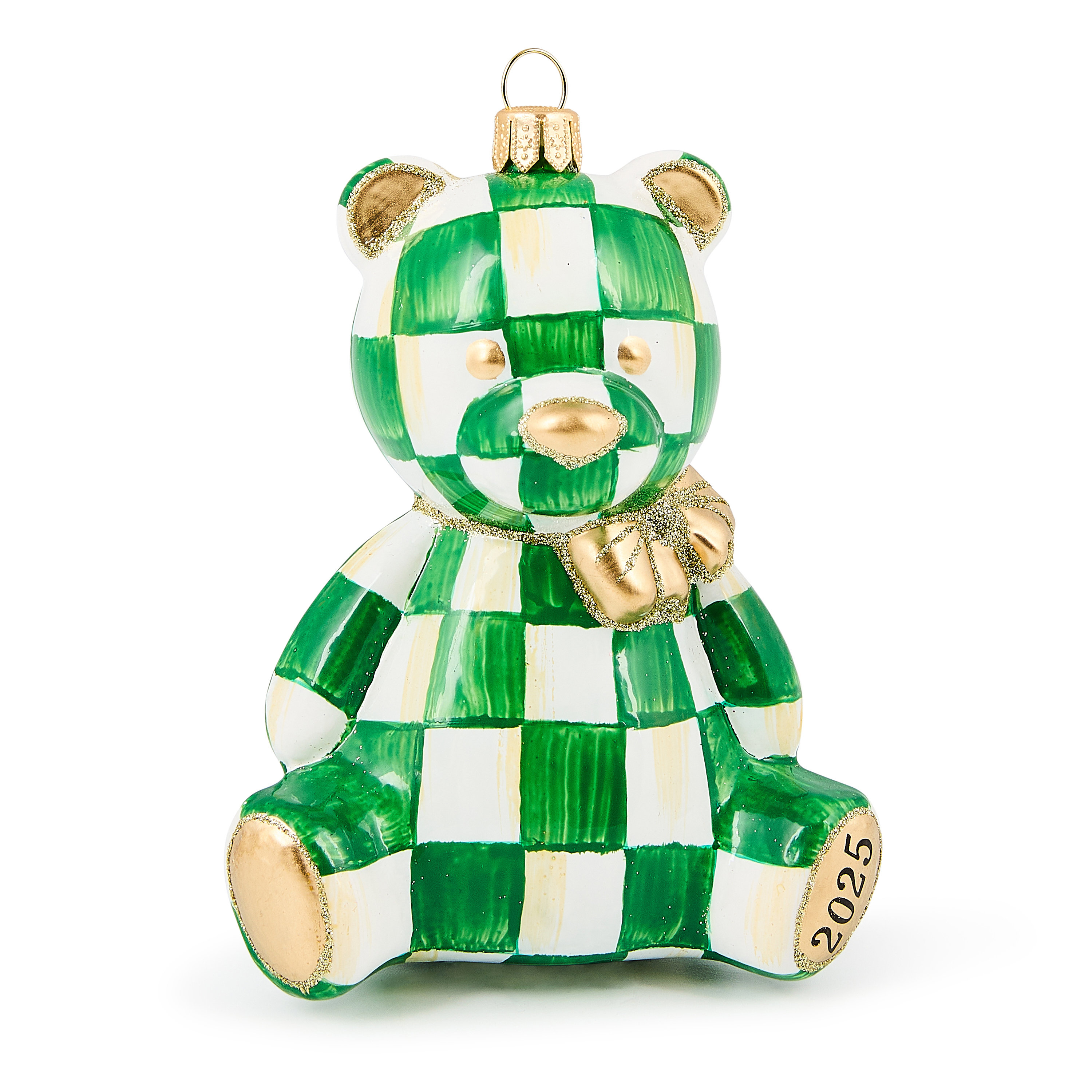 MacKenzie-Childs 2025 Emerald Bear Glass Ornament | Perigold
