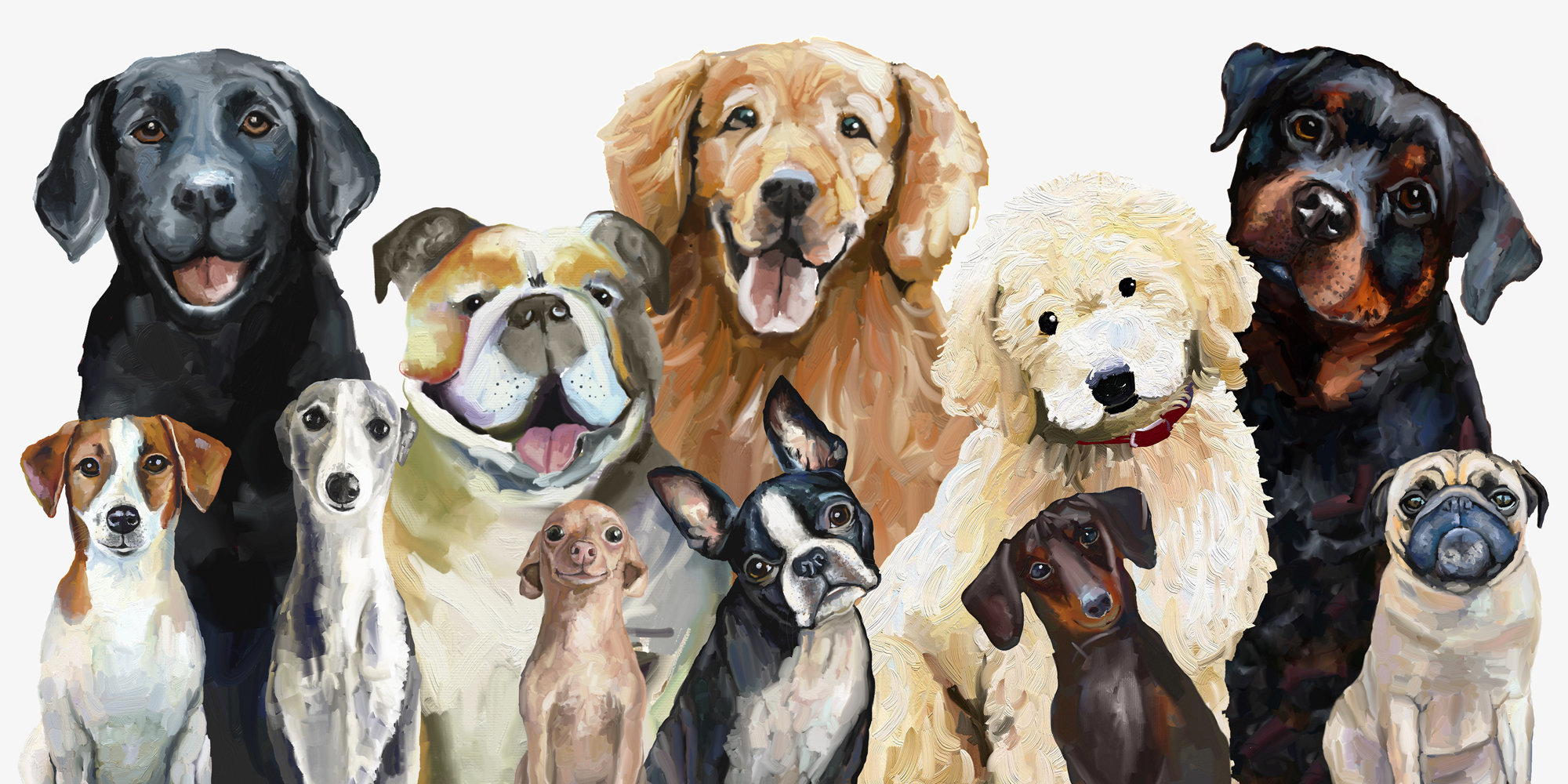 Winston Porter Best Friend Dog Bunch by Cathy Walters - Wrapped Canvas ...