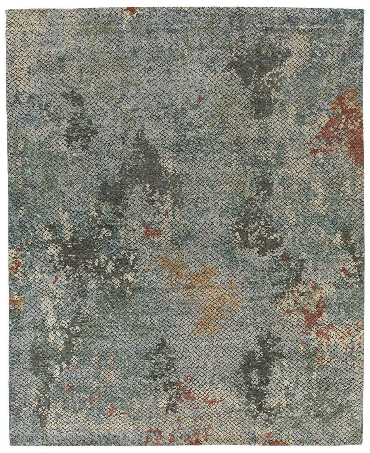Tufenkian Foundry Rectangle Abstract Hand-Knotted Wool/Silk Area Rug in ...