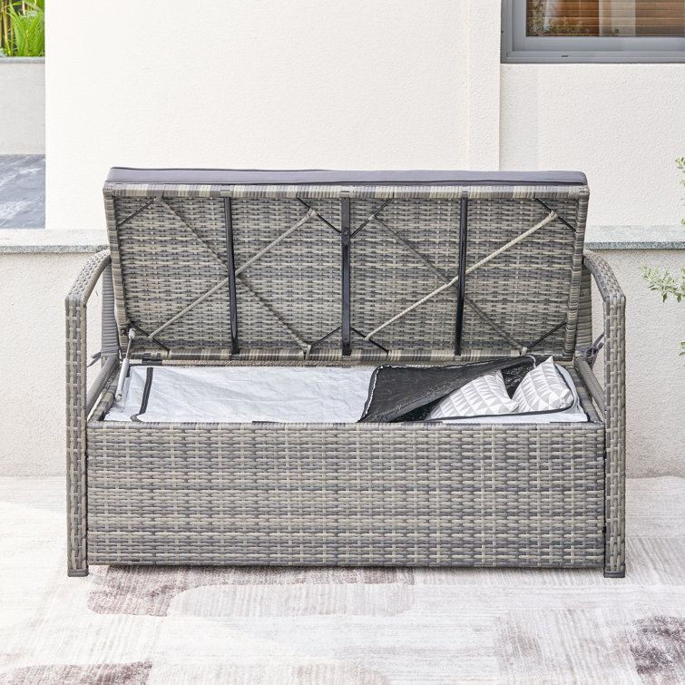 Wildon Home® Tortugas All-Weather Resin Wicker Lounge Patio Sofa ...